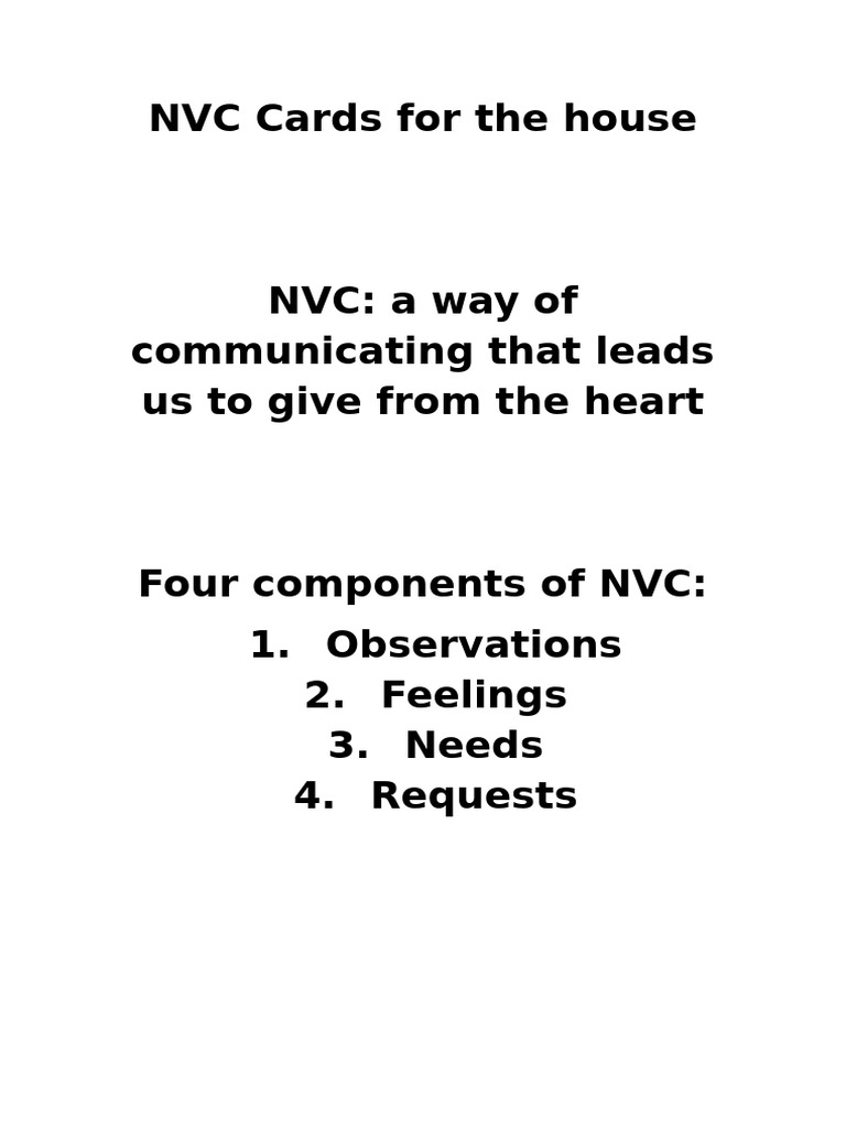 NVC Summary | PDF | Anger | Empathy