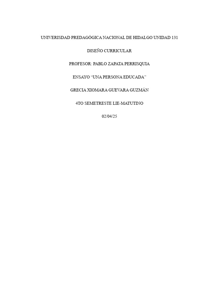 Una Persona Educada-Edgar Morin 1999 | PDF | Pensamiento | Conocimiento