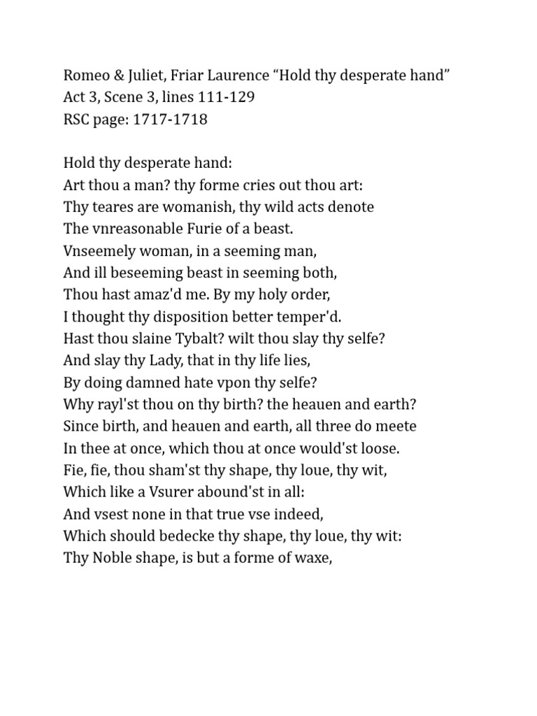 Shakespeare's Romeo & Juliet and Twelfth Night Excerpts | PDF