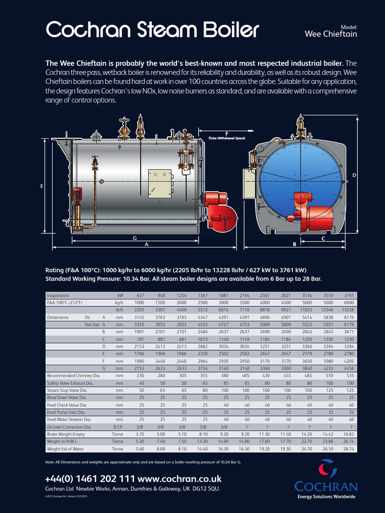 Steam Boiler Model Wee Chieftain | PDF | Boiler | Energy Technology
