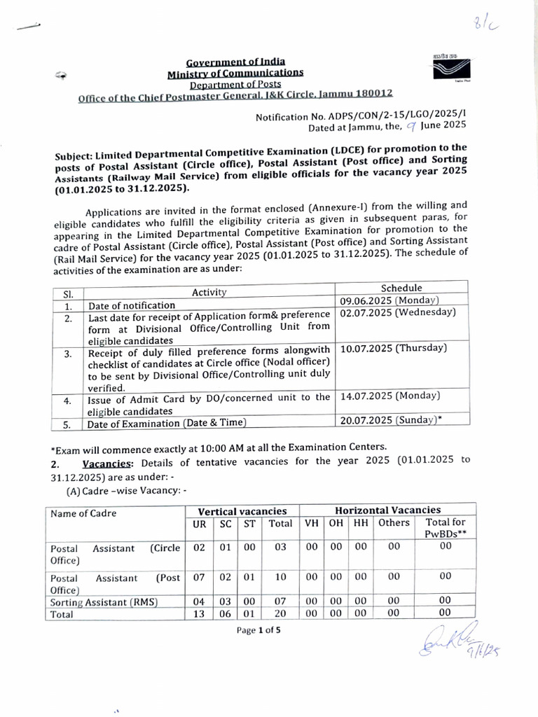 Notification LDCE 2025 | PDF