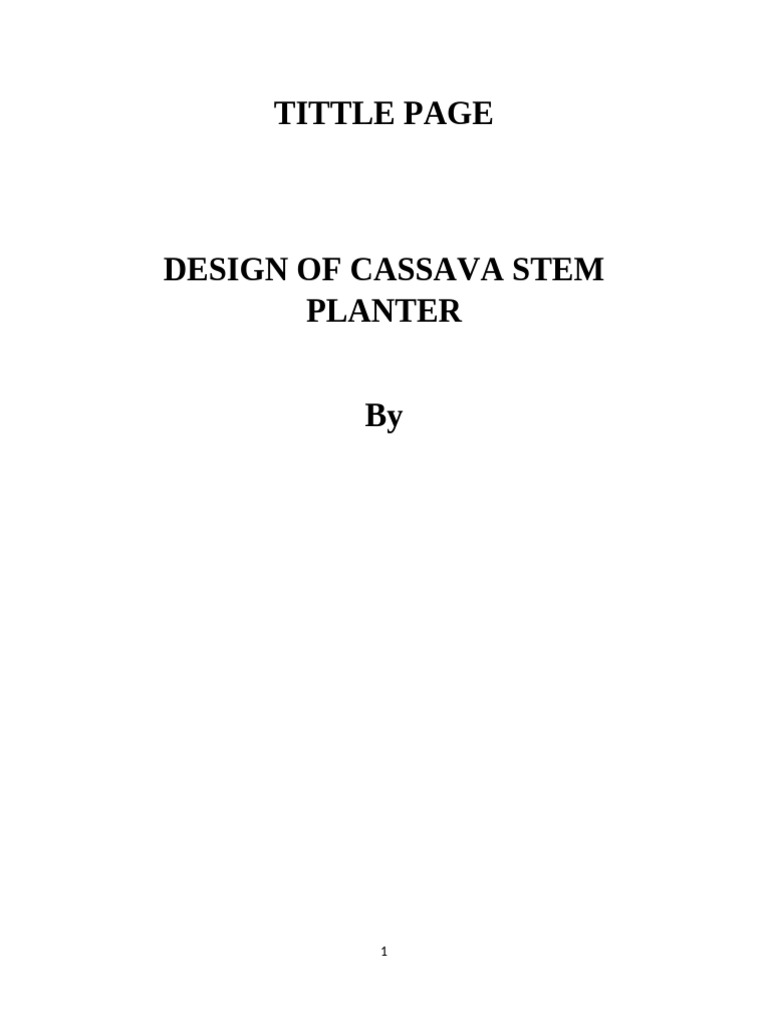 Efficient Cassava Stem Planter Design | PDF | Agriculture | Soil
