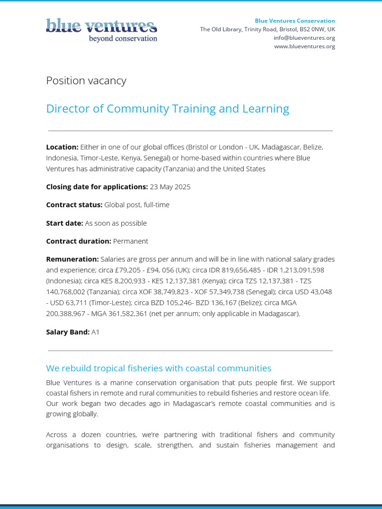 JD - Director of Community Training and Learning | PDF | Leadership ...