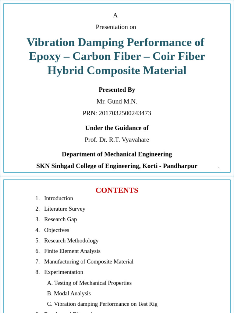 Project Presentation Format | PDF | Composite Material | Strength Of Materials
