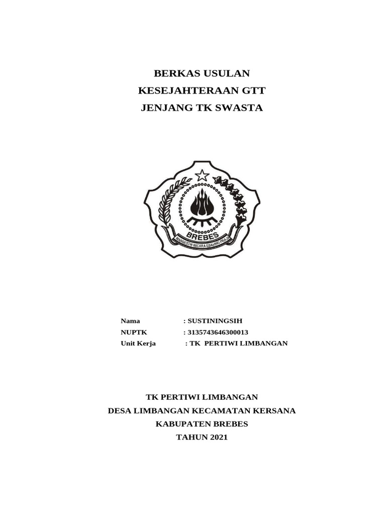 Cover Berkas Usulan Kesejahteraan TK Limbangan | PDF