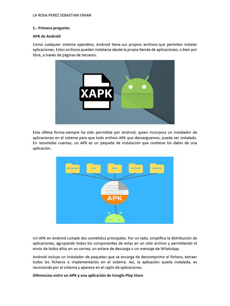1.-Primera Pregunta: APK de Android | PDF | Software de la aplicacion ...