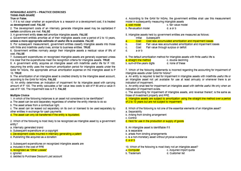@activity - Intangible Assets | PDF | Intangible Asset | Fair Value