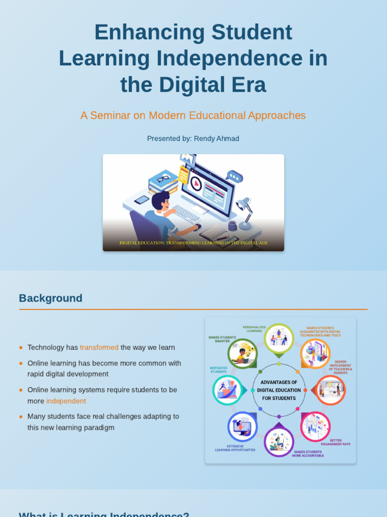 Enhancing Student Learning Independence in The Digital Era | PDF | Educational Technology | Learning