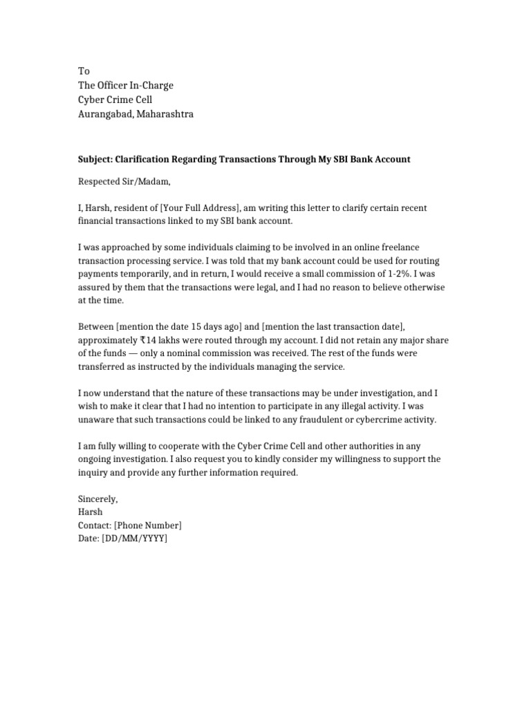 Clarification Letter Harsh MoneyLaundering | PDF