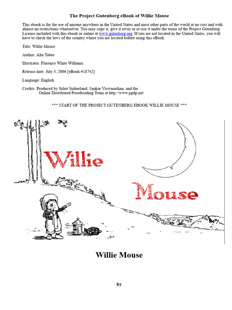 Willie Mouse by Alta Tabor | PDF | Project Gutenberg | Copyright