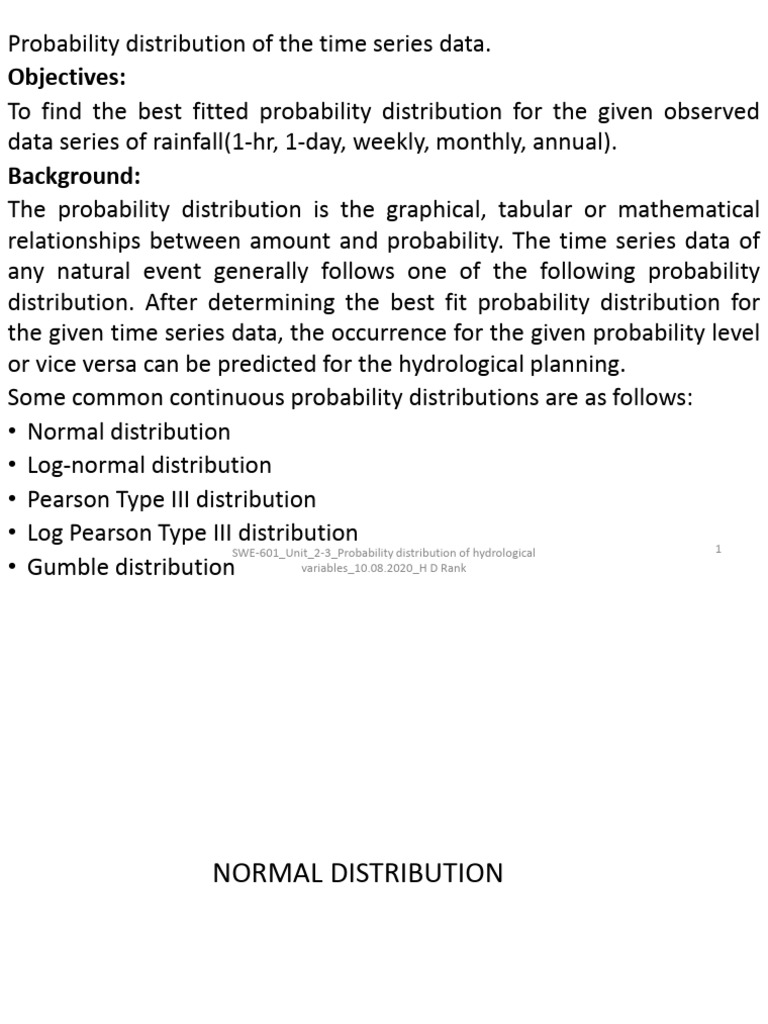Fitting Probability Distribution of Hydrological Variables - 4.10.2023 ...