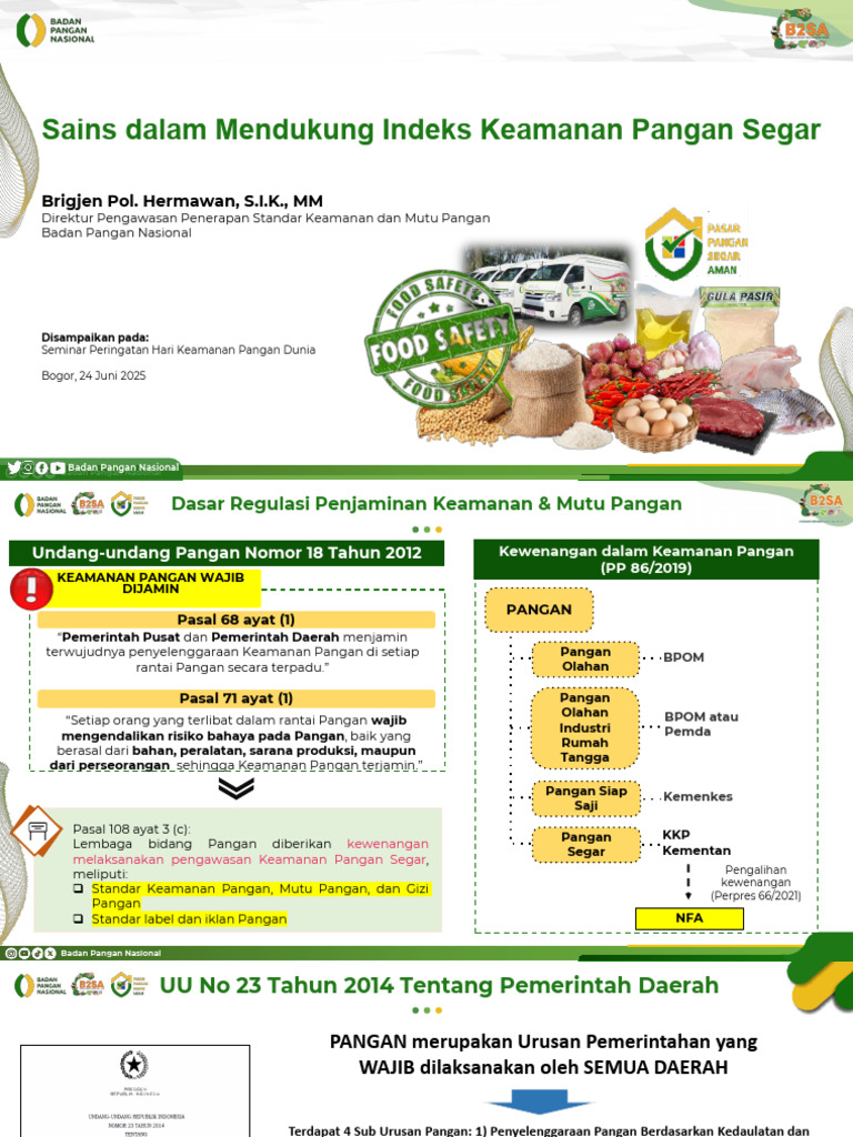Pengantar Indeks Keamanan Pangan Segar - WFSD 2025 - Dir 33 | PDF