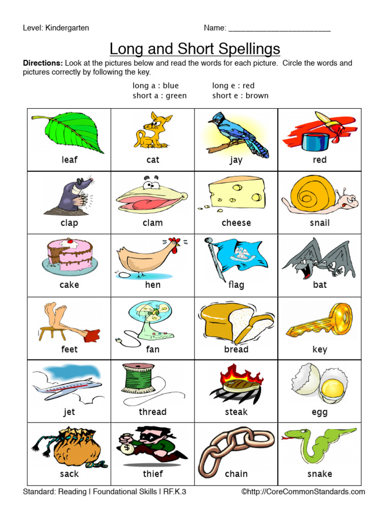 Common Core Worksheet Rf.k.3 | PDF