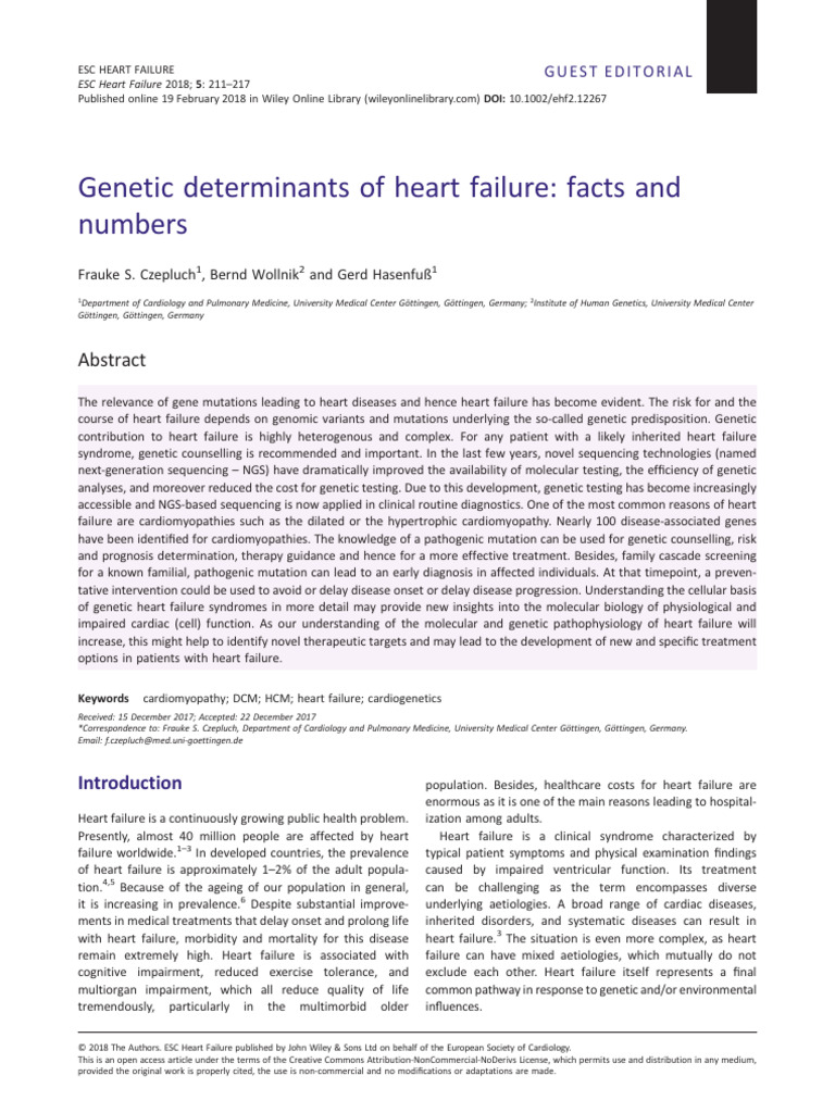 Genetic Determinants of Heart Failure Facts and Numbers | PDF | Heart ...