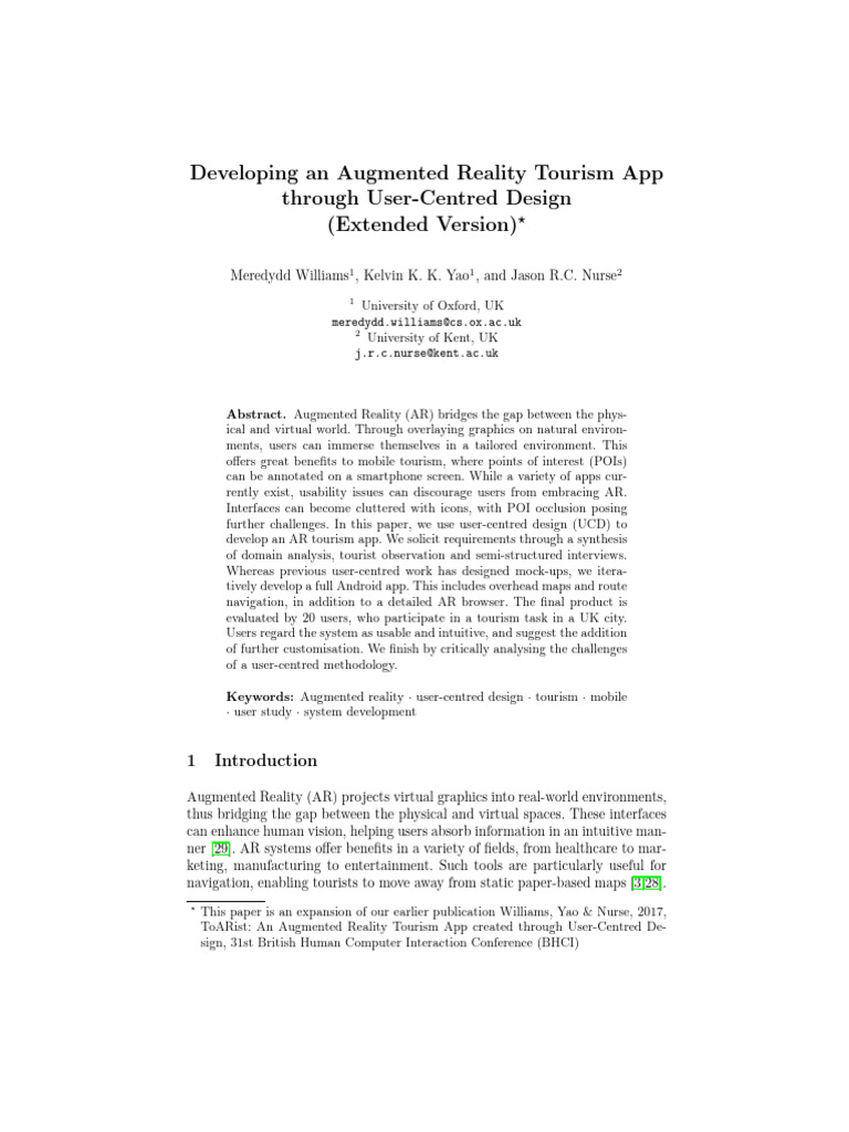 AR Tourism App Development Insights | PDF | Augmented Reality | Usability