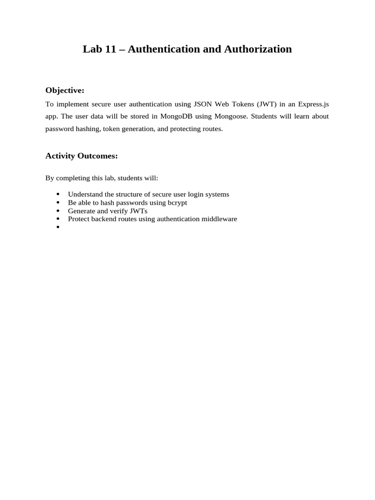 Lab11 - Authentication and Authorization | PDF | Espionage Techniques ...