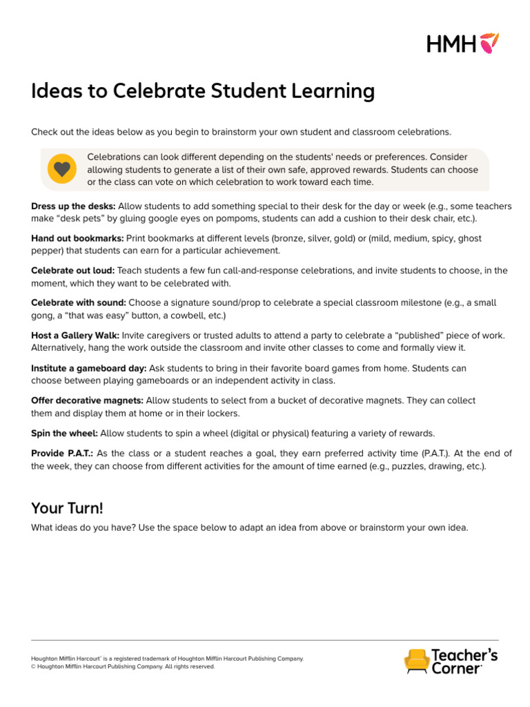 Ideas To Celebrate Student Learning | PDF