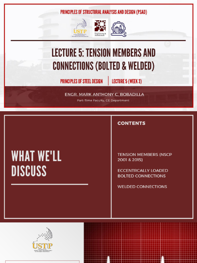 LECTURE 5 REE Tension Members and Connections | PDF | Screw | Stress ...