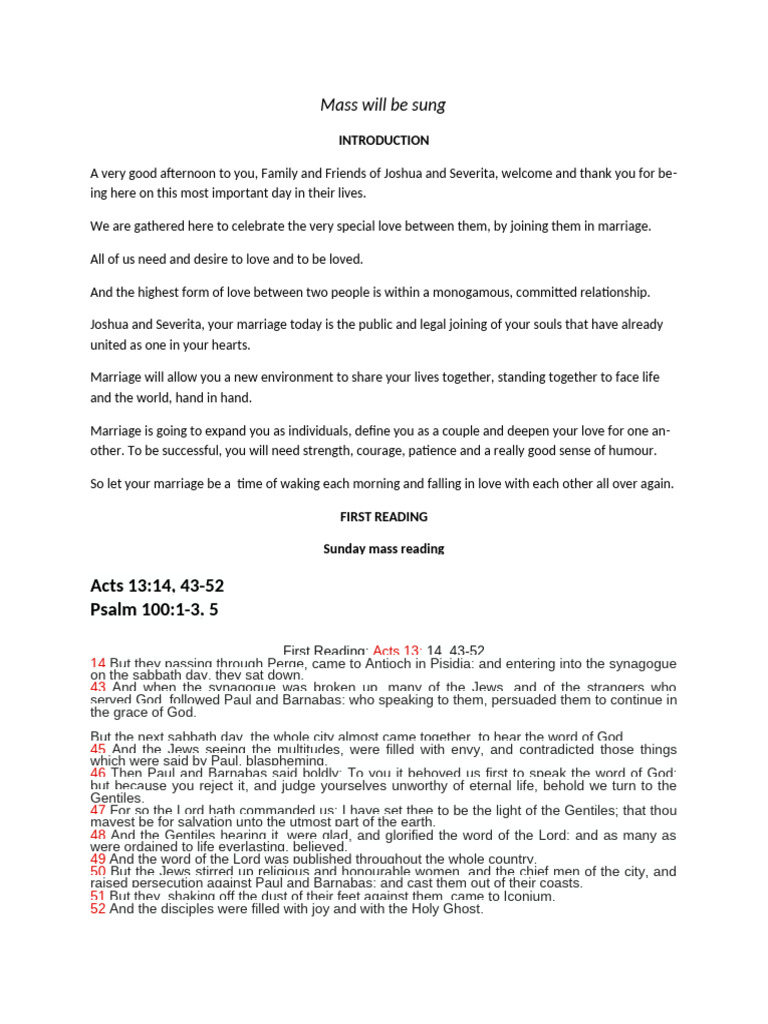 The Nuptials of Joshua and Severita | PDF | Paul The Apostle | Eternal ...