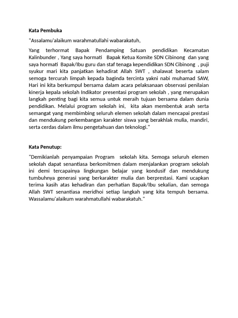 Kata Pembuka | PDF