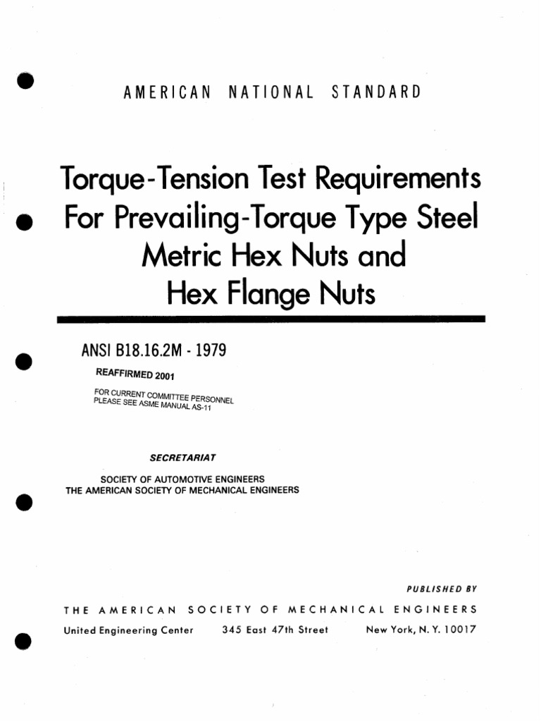 Asme B18.16.2M-1979 | PDF