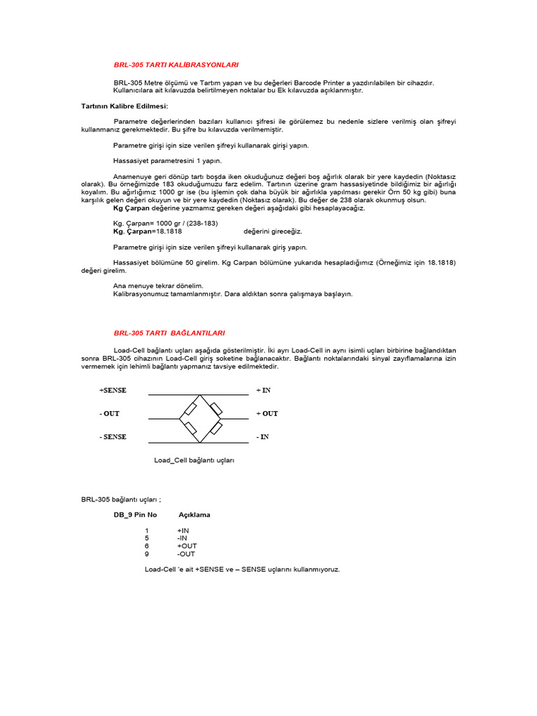 BRL 305 Kalibrasyon | PDF