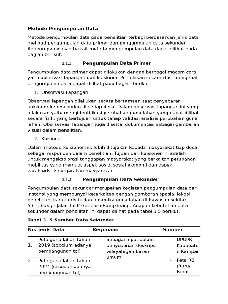 Metode Pengumpulan Data | PDF