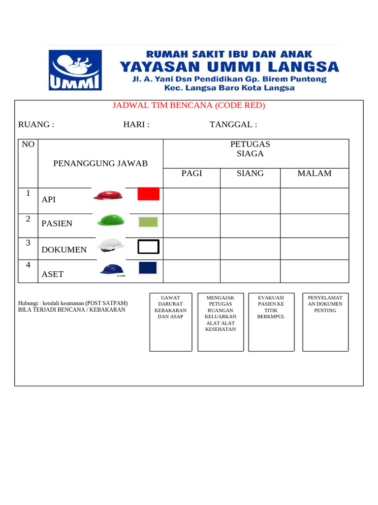 Jadwal Tim Bencana Code Red | PDF