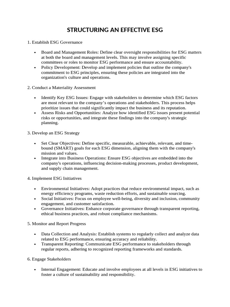 Effective ESG Strategy Framework | PDF | Governance | Economies