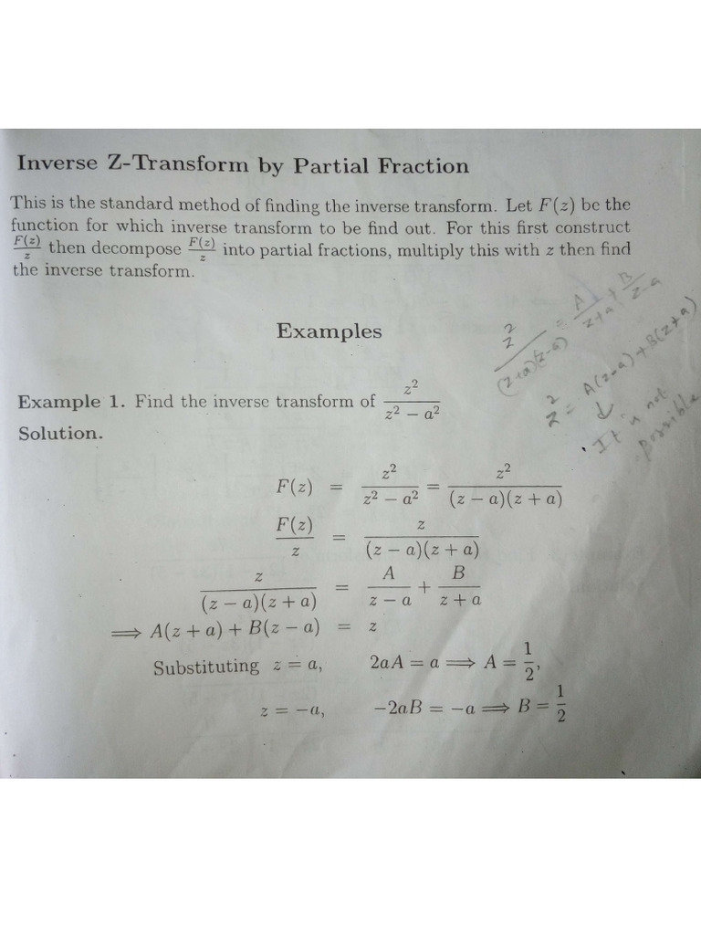 1.5 Inverse Z Transform by Partial Fraction Method | PDF