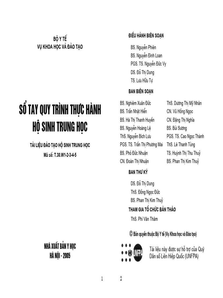 So Tay Quy Trinh Thuc Hanh Ho Sinh Trung Hoc - Bo Y Te | PDF