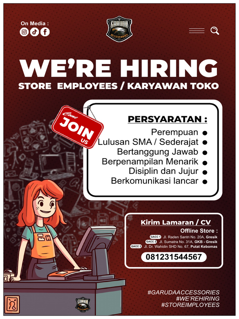 We're Hiring Karyawan Toko A4 | PDF