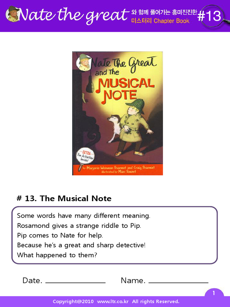 Nate the Great: Musical Note Mystery | PDF