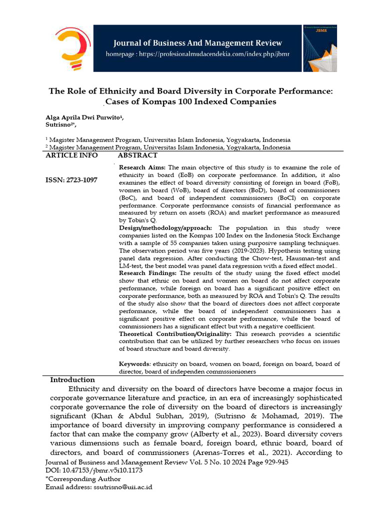 1173-Article Text-6085-1-10-20241031 | PDF | Board Of Directors ...