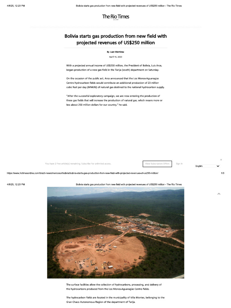 Los Monos-Aguaragüe Centro Asset Update | PDF