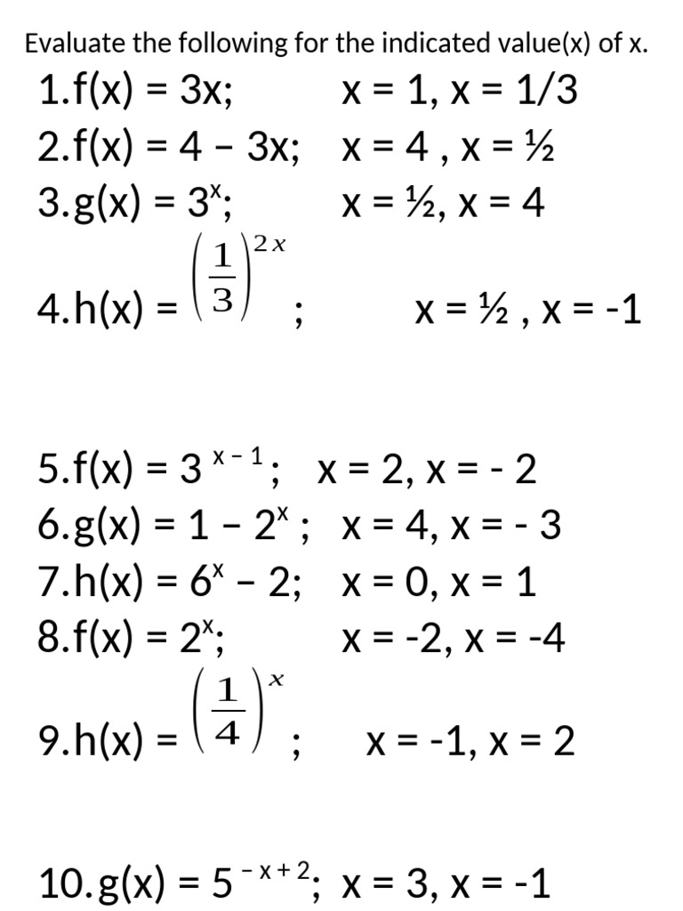 Evaluation of Exponential | PDF