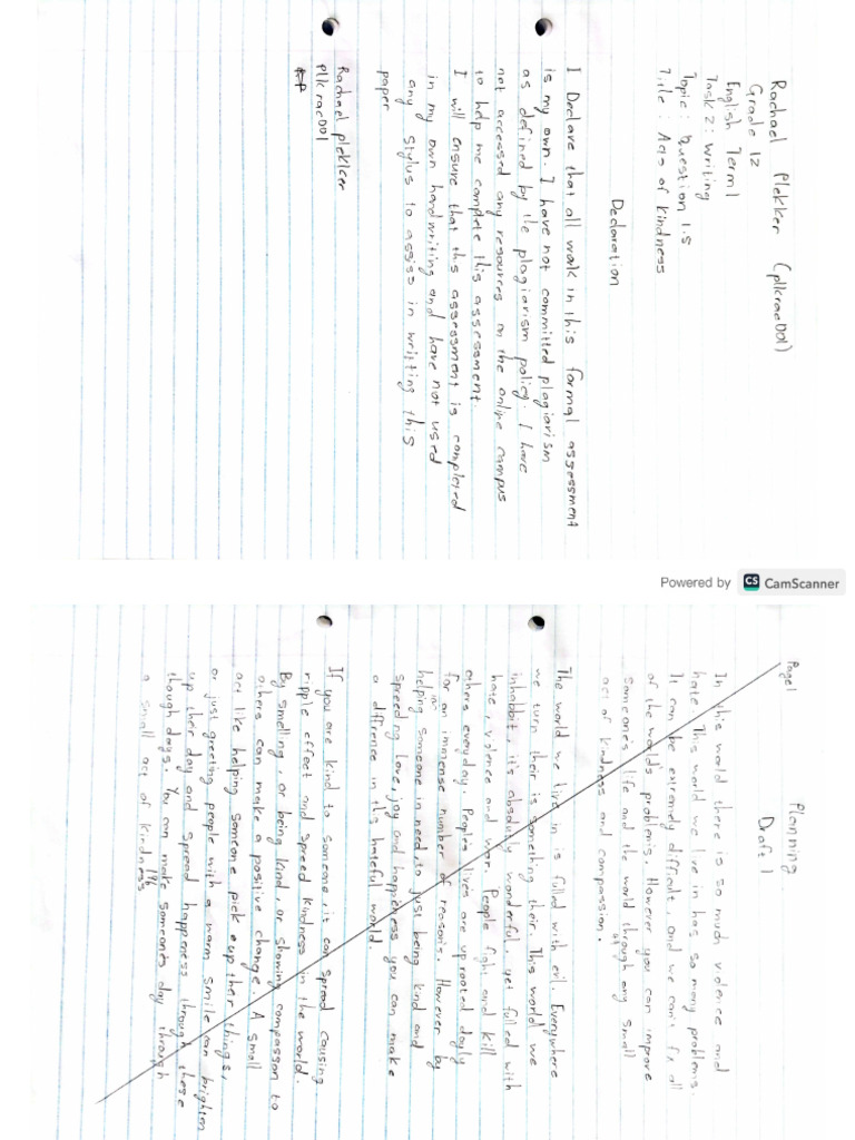 English Term 1 Module 3 Task 2 Writing Q1.5 | PDF