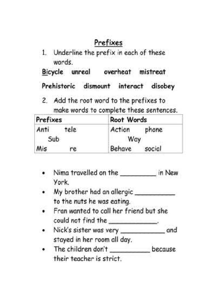 Exercises in English-Prefix 2.0 | PDF