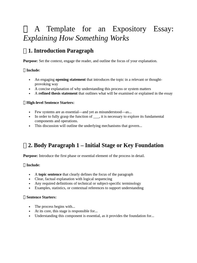 Expository Essay Template Guide | PDF | Essays | Memorandum