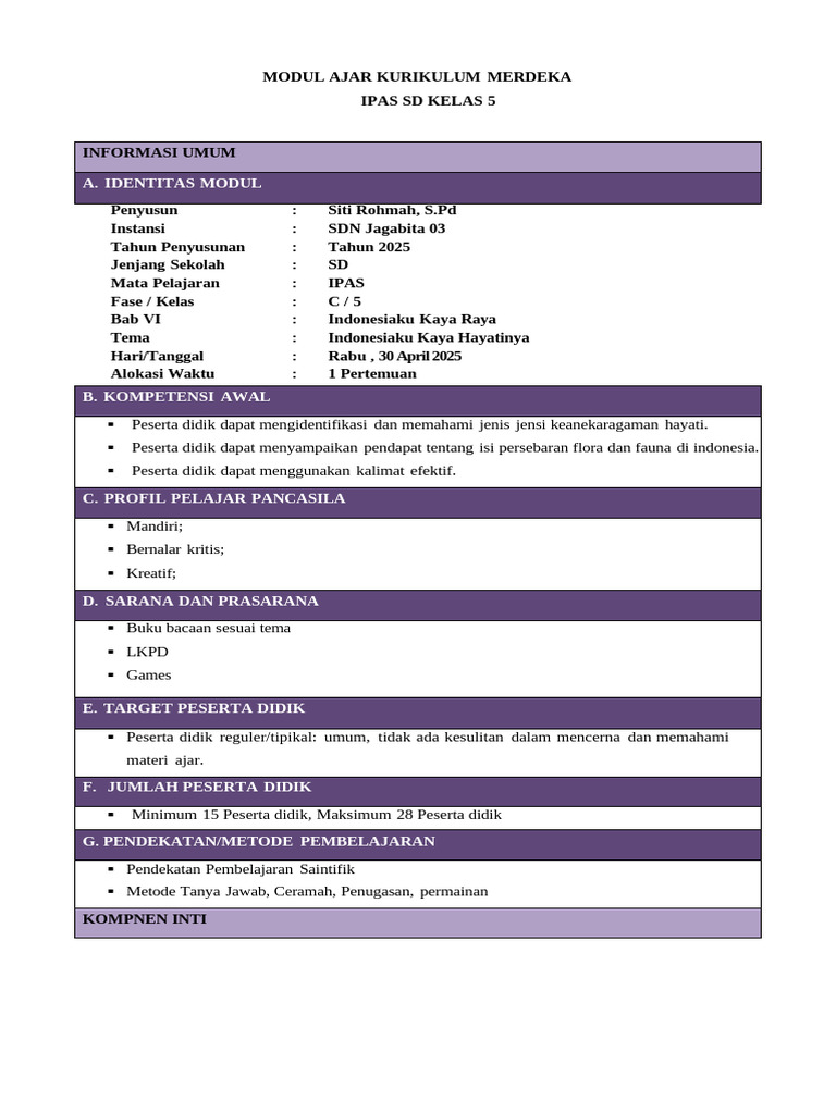 Modul Ipas 5 Sms 2 | PDF