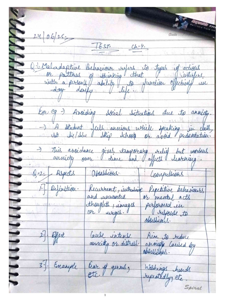 Psychological Disorders Worksheet | PDF