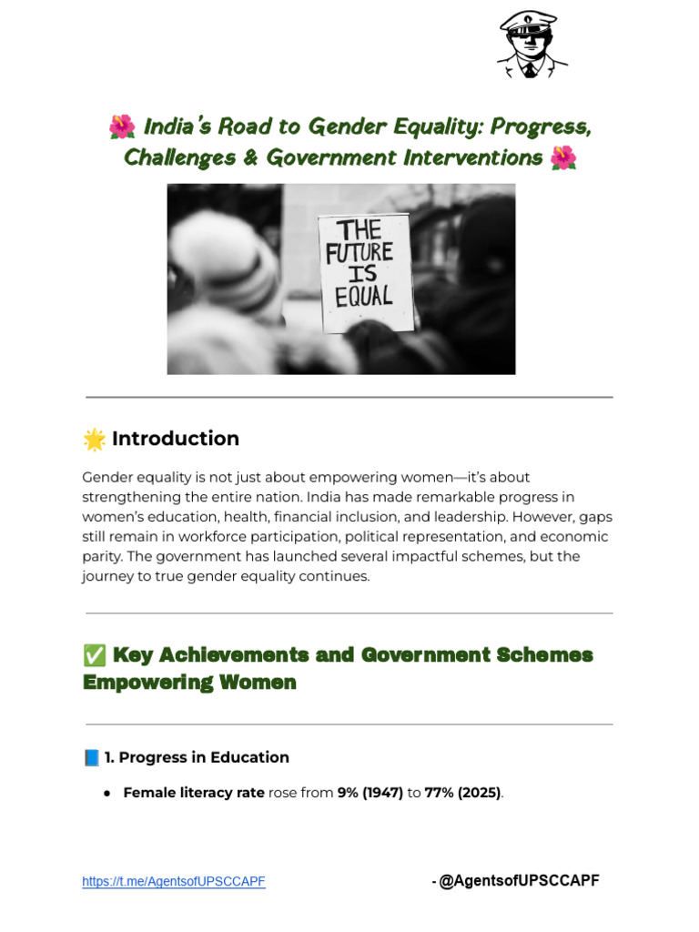 Gender Equality Progress in India 2025 | PDF | Social Policy | Woman