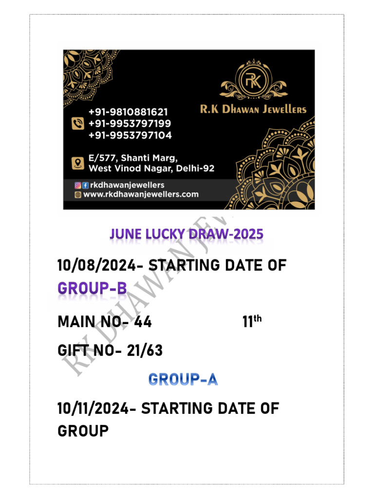 June Lucky Draw Result | PDF