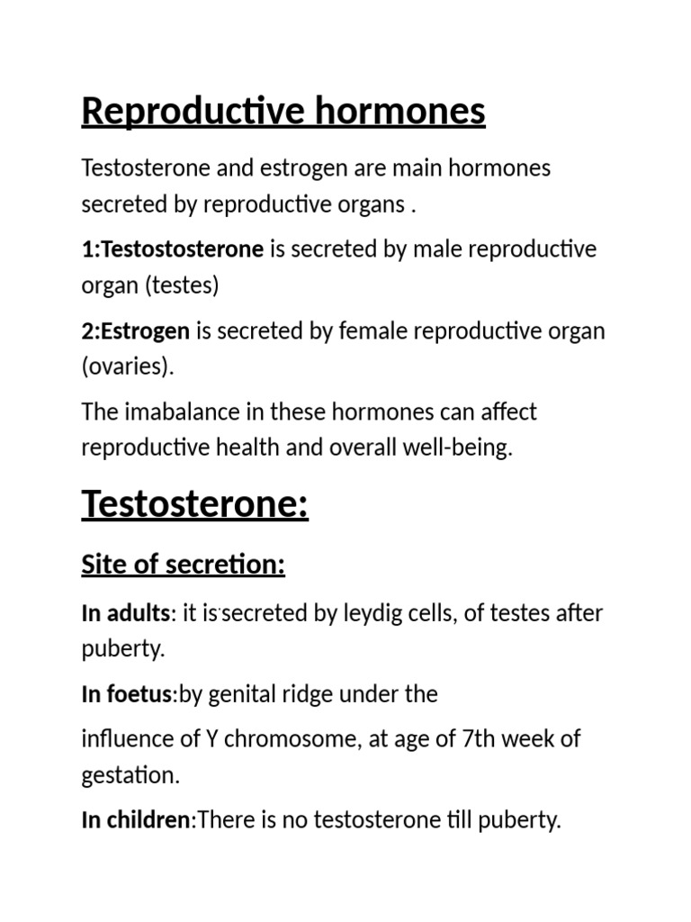 Hormonal Imbalances in Reproductive Health | PDF
