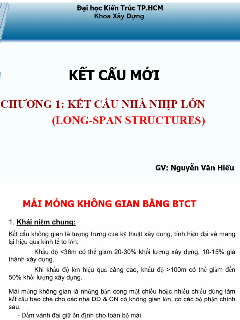 KCM - Chuong 1 Ket Cau Nhip Lon | PDF