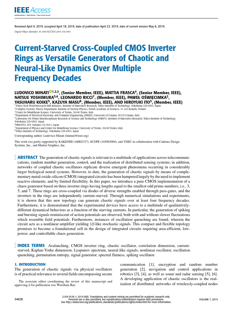 Current-Starved Cross-Coupled CMOS Inverter Rings As Versatile Generators of Chaotic and Neural ...