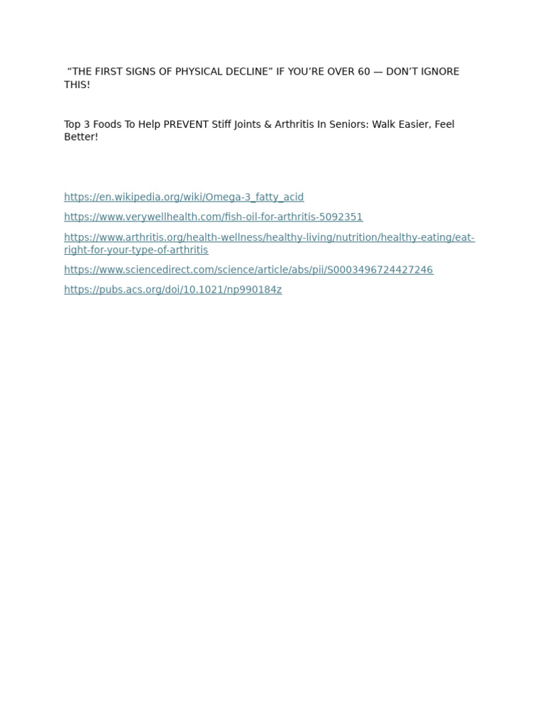 The First Signs of Physical Decline | PDF