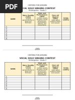 Solo Singing Contest Judging Criteria | PDF | Singing | Vocal Music