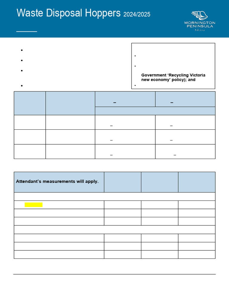 Waste Disposal Hoppers 2024 25 | PDF | Waste | Waste Management