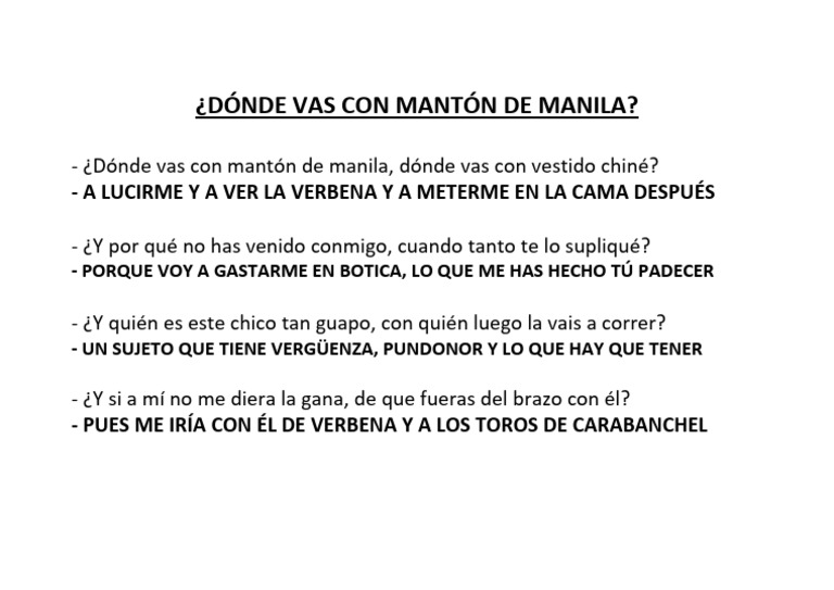 Dónde Vas con Mantón de Manila | PDF